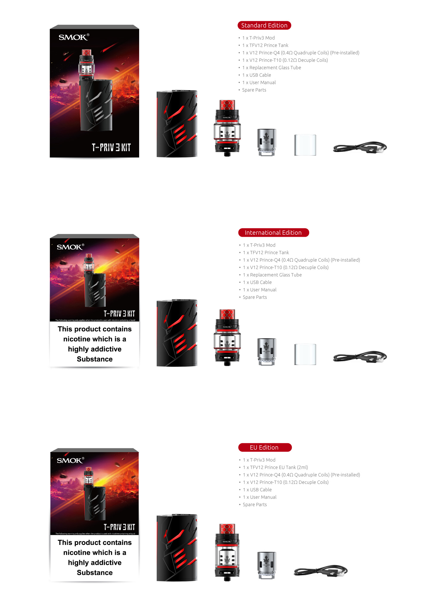 SMOK T-PRIV 3 Kit 300W with TFV12 Prince - Vape Bazaar