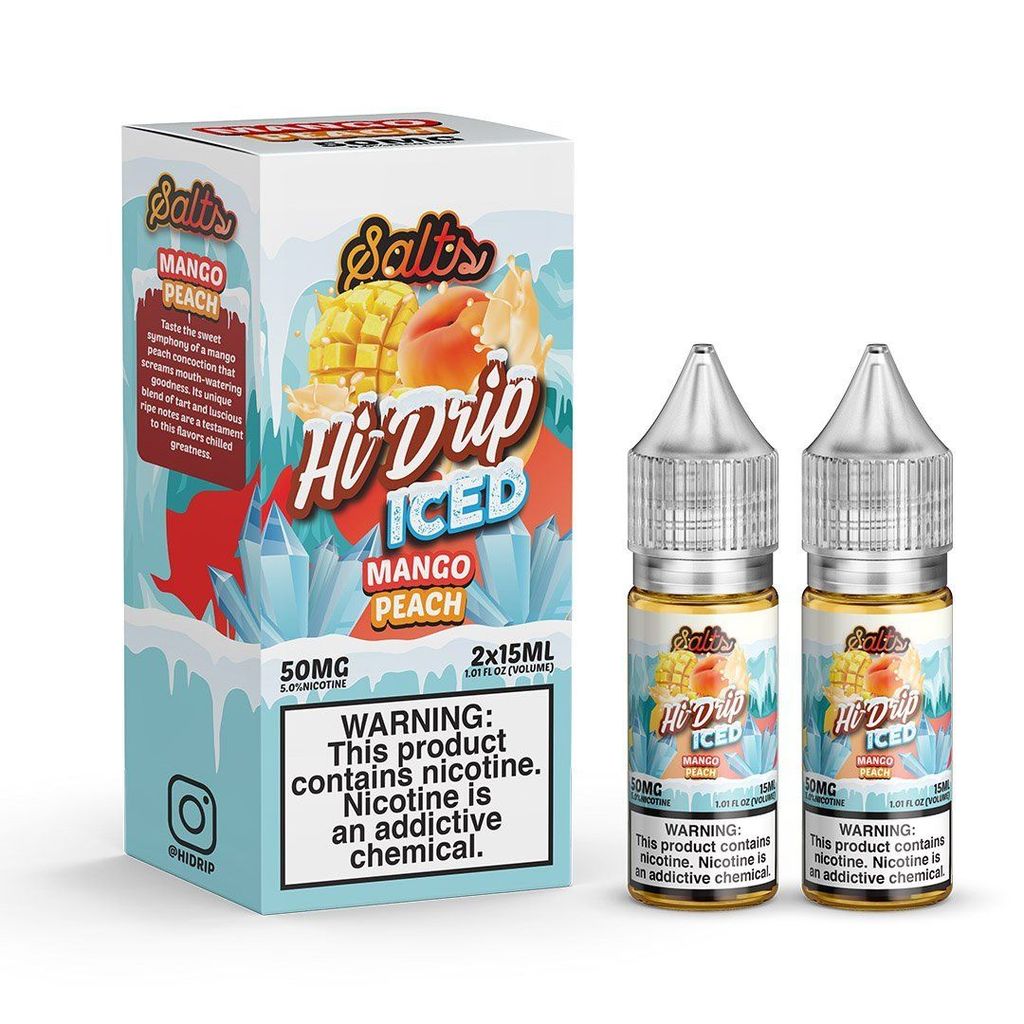 ICED Mango Peach Salt Nic By HI-DRIP Salts (30ml) 20mg/50mg - Vape Bazaar