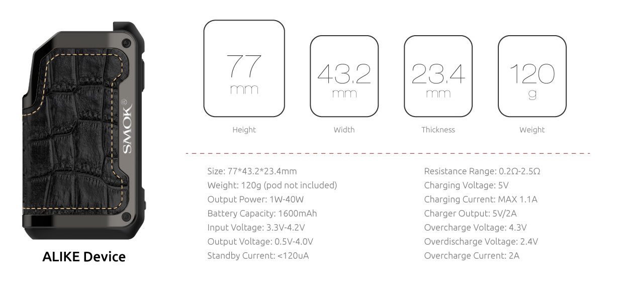 Smok ALIKE 40W Pod Mod Starter Kit - Vape Bazaar