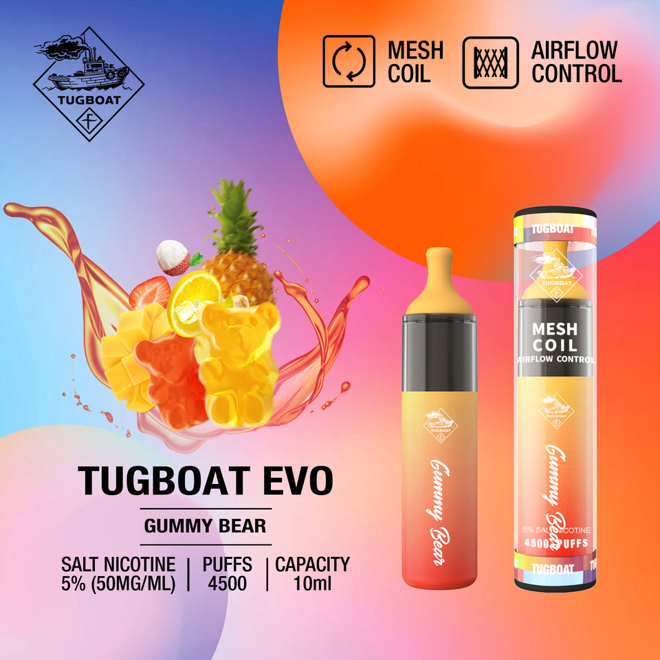TUGBOAT EVO 4500 PUFFS - GUMMY BEAR - Vape Bazaar