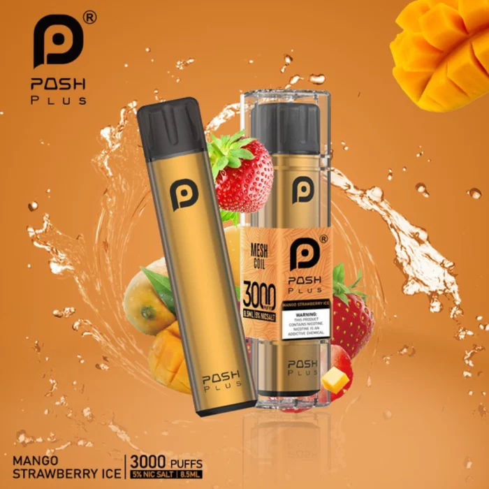 POSH PLUS – Mango Strawberry Ice 3000 Puffs - Vape Bazaar