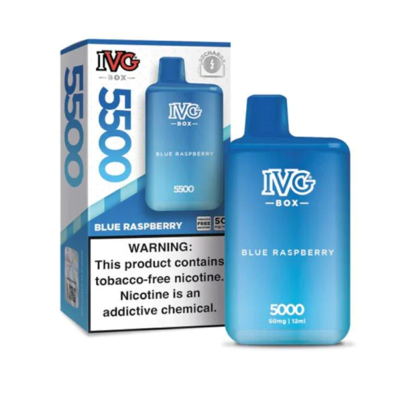 IVG Box Blue Raspberry Disposable Vape 5500Puff - Vape Bazaar
